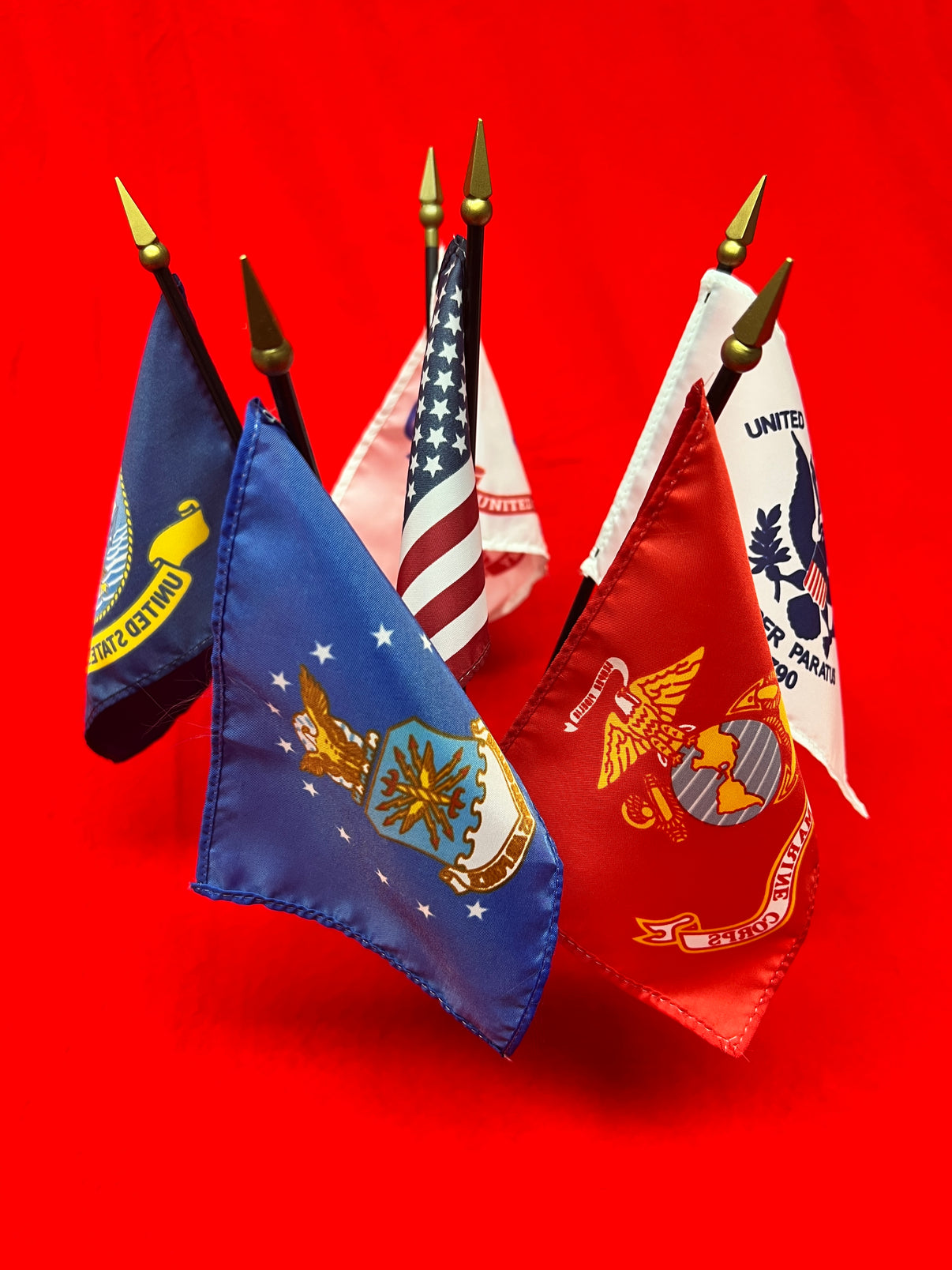 Armed Forces Set 4"x6" stick flags, 5 branch and US – Birmingham Flag Store